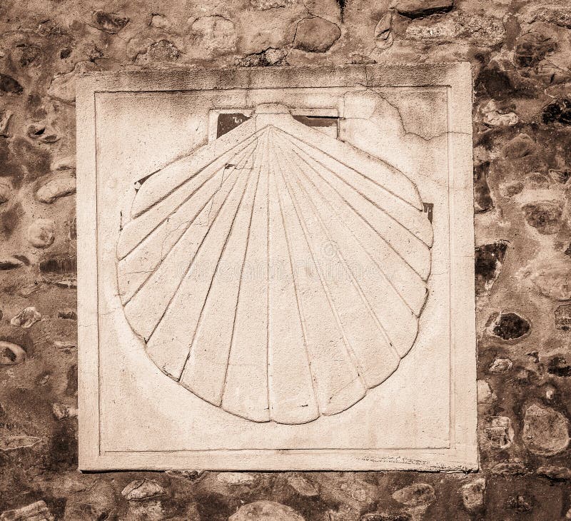 Symbol of a Shell on a Wall on the Way To Santiago Stock Image - Image ...