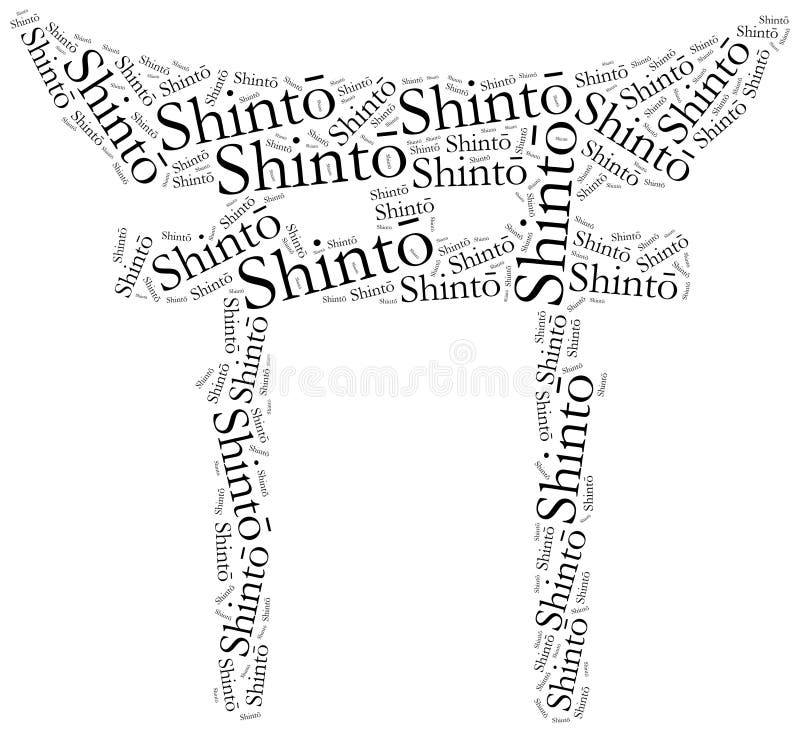Symbol of Shinto Religion. Word Cloud Illustration. Stock Illustration ...