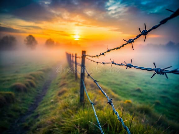 A Symbol of Societal Obstacles Misty Barbed Wire Sanctions and the ...