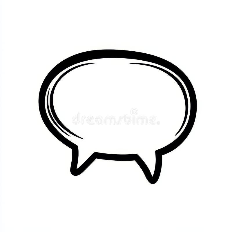 The Symbol of a Speech Bubble, Reduced To a Minimalist Black Line with ...