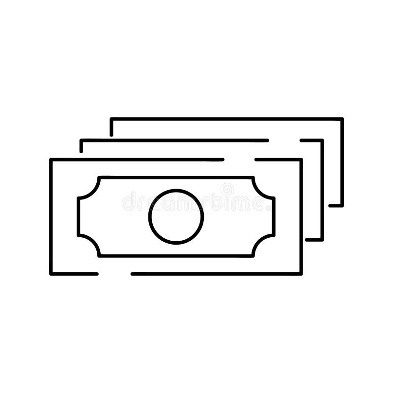 Symbol Stack of Money Banknotes. Vector Flat Line Icon Stock Vector ...
