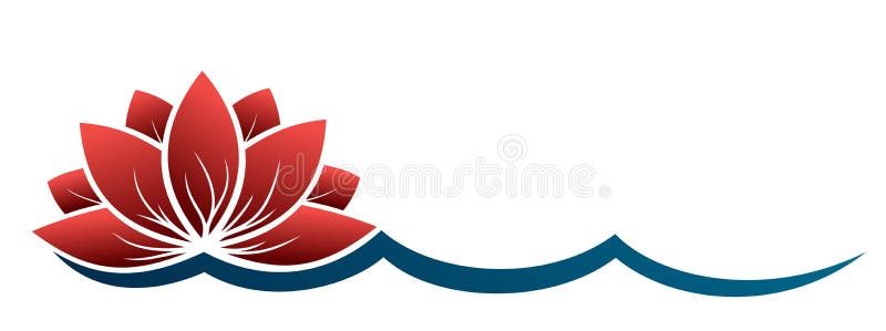 A red lotus symbol. stock vector. Illustration of symbol - 266557715
