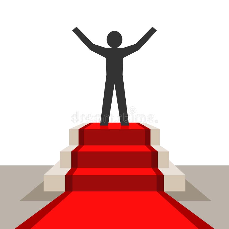 Symbol Successful Man Celebrating with Arms Up Stock Vector ...