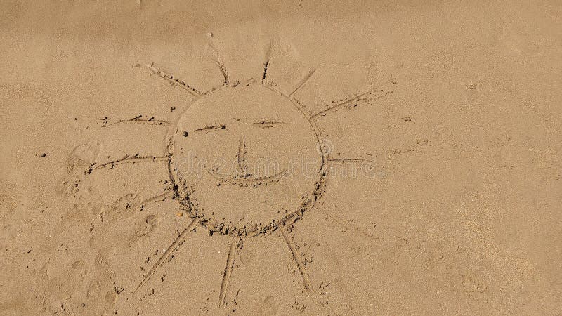 The Symbol of the Sun Drawing on the Sand Stock Image - Image of nature ...