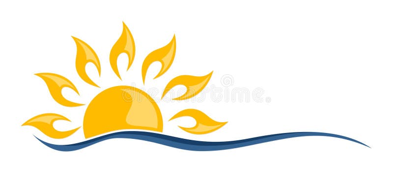 Symbol of sun and wave. stock vector. Illustration of resort - 309943898