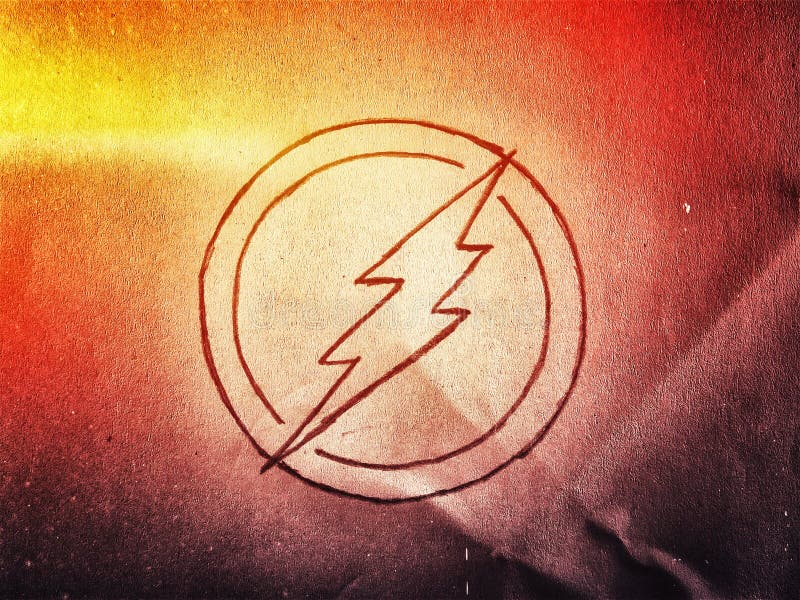The Symbol of Super Hero Flash on the Paper Stock Photo - Image of ...