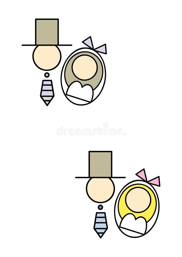 Symbol/symbol: Brud Och Brudgum Vektor Illustrationer - Illustration av ...