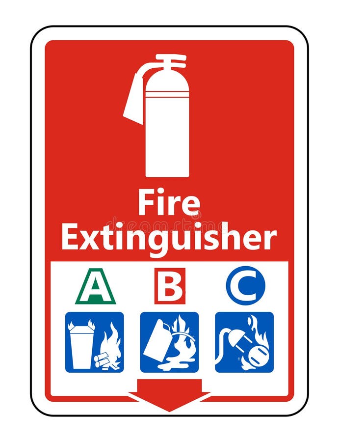 Fire Extinguisher Classification Sign Isolate on White Background ... Fire Extinguisher Classification Sign Isolate on White Background ...