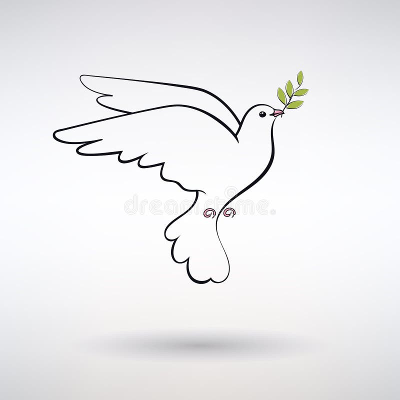 Symbol-Taube des Friedens vektor abbildung. Illustration von auszug ...