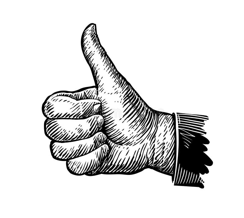 Yeah gesture solid hand stock illustration. Illustration of finger ...