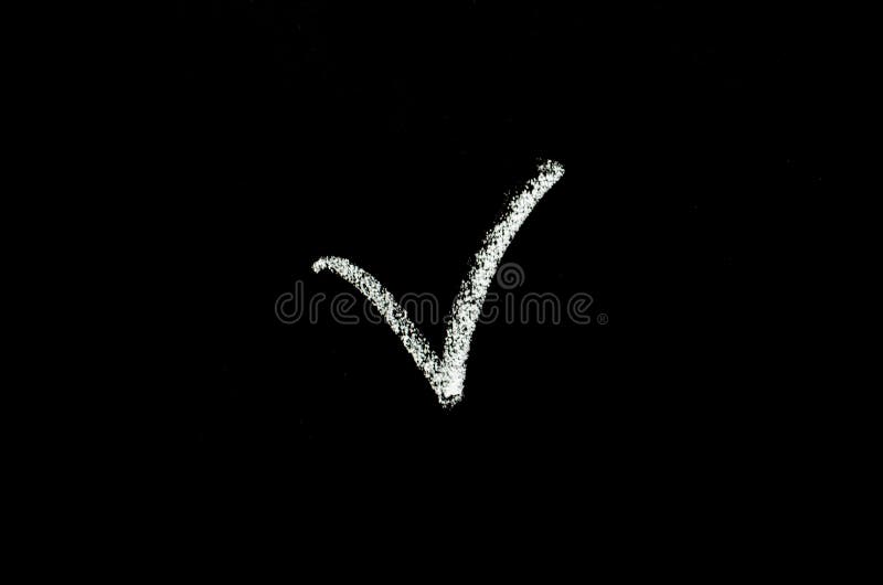 Symbol Tick Drawn on Blackboard. Stock Photo - Image of option, check ...