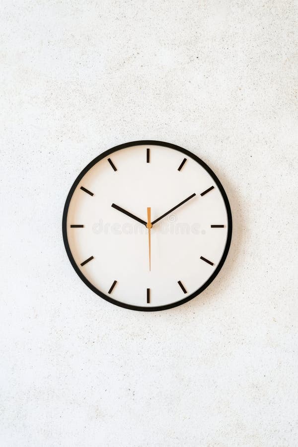 Symbol of Time Lost with a Minimalist Clock Lacking Hands on a Smooth ...