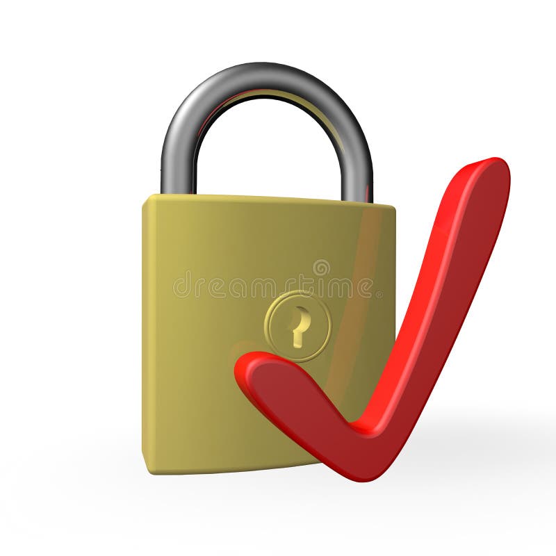Symbol To Represent a Securely Checked Padlock Stock Illustration ...