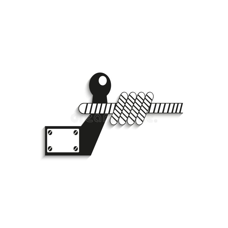 Symbol. Towing Rope. Vector Icon. Black and White Image on a Background ...