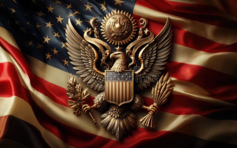 The Symbol of the United States. Emblem with the US Flag Stock Photo ...