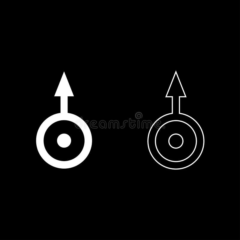 Symbol Uranus Icon Set White Color Illustration Flat Style Simple Image ...