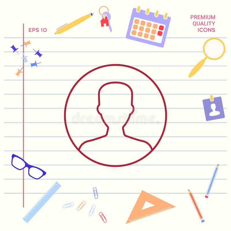 Symbol of User Icon in Circle. Profile Line Icon. . Graphic Elements ...