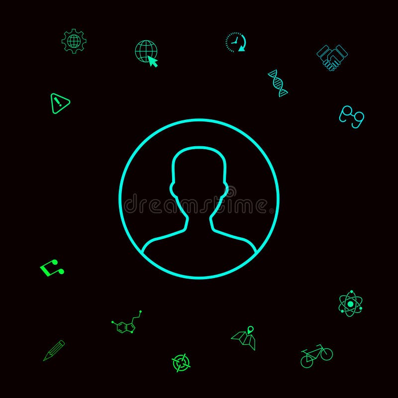 Symbol of User Icon in Circle. Profile Line Icon. . Graphic Elements ...