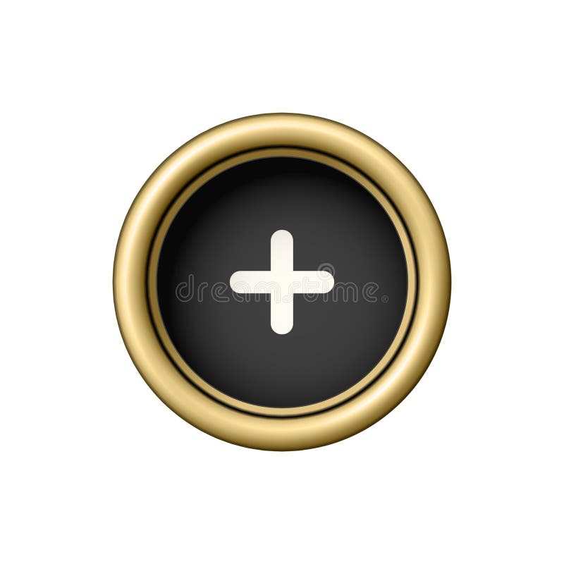 Symbol . Vintage Golden Typewriter Button. Stock Vector - Illustration ...