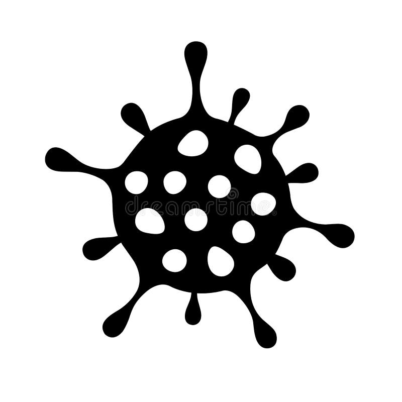 Symbol of Viruses, Germs, Bacteria Icon Isolated on a White Background ...