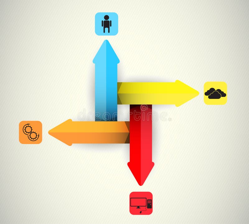 Symbol of the 4 Volume Arrows Stock Vector - Illustration of idea ...