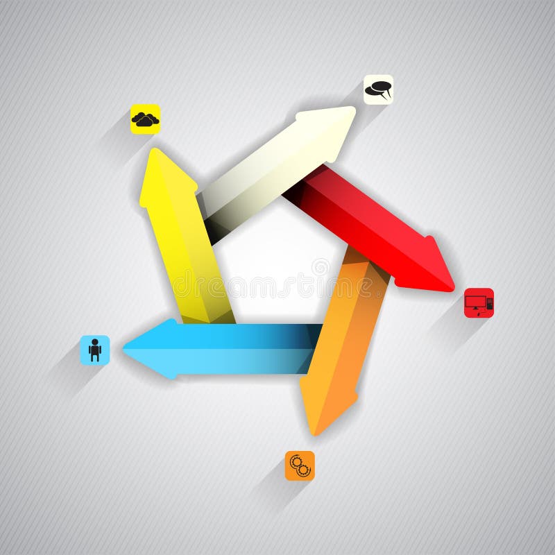 Symbol of the 5 Volume Arrows Stock Illustration - Illustration of ...