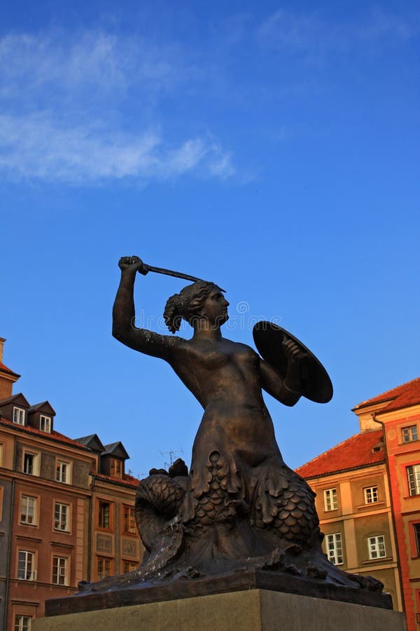 Symbol of Warsaw stock photo. Image of poland, relaxation - 15280176