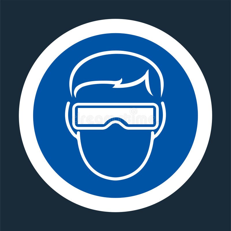 Symbol Wear Goggles Sign on Black Background,vector Illustration Stock ...