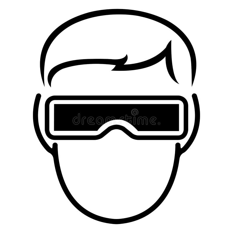 Symbol Wear Goggles Sign Isolate on White Background,Vector ...