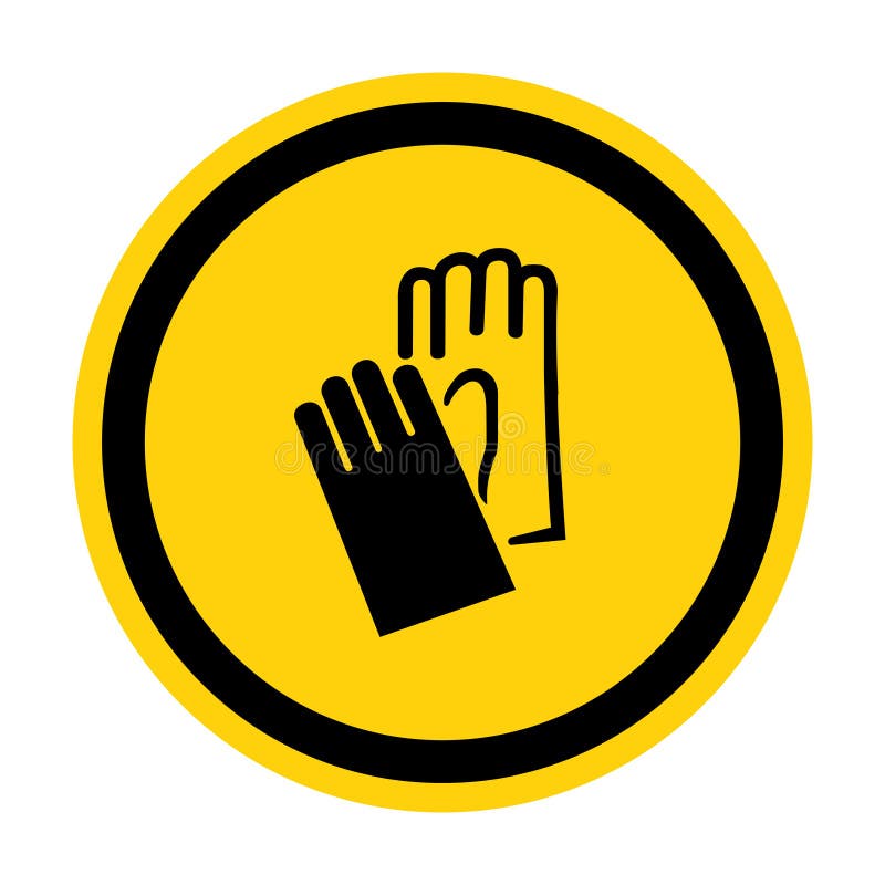 Symbol Wear Hand Protection Sign Isolate on White Background,Vector ...