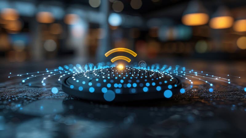 The Symbol of Wi-Fi Technology . the Concept of Digital High-tech ...