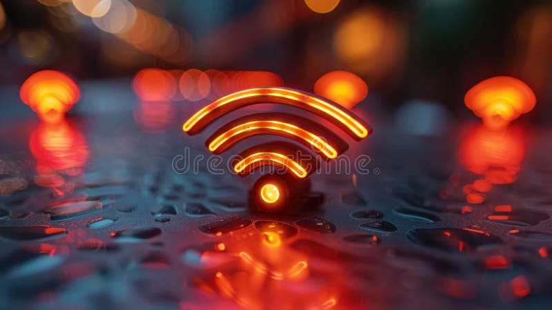 The Symbol of Wi-Fi Technology . the Concept of Digital High-tech ...