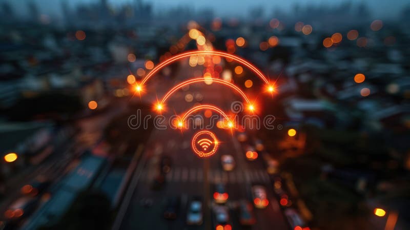 The Symbol of Wi-Fi Technology . the Concept of Digital High-tech ...