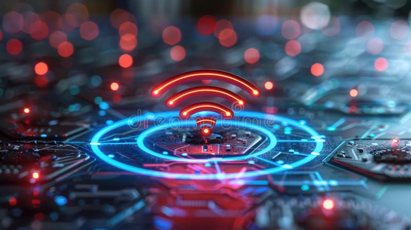 The Symbol of Wi-Fi Technology . the Concept of Digital High-tech ...