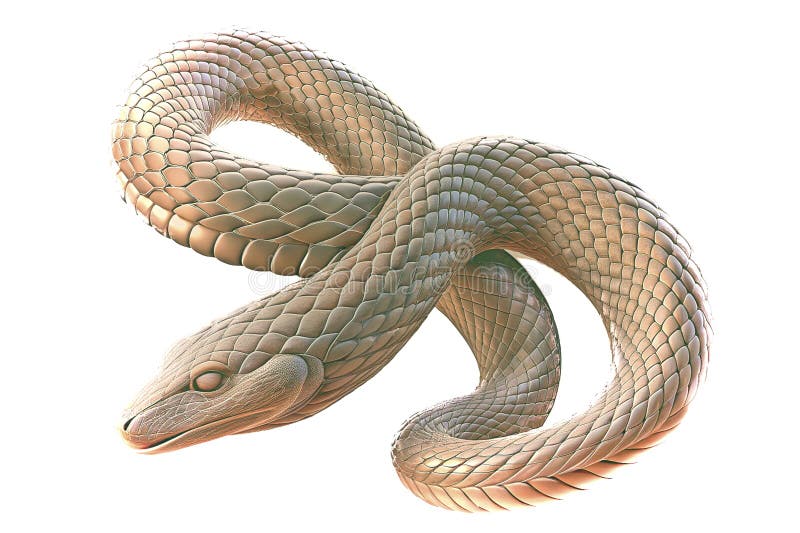 Symbol of Wisdom. Mystical Pale Pink Snake with Scales Stock ...