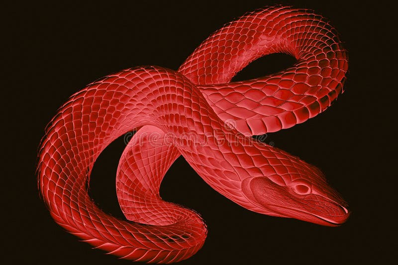 Symbol of Wisdom. Mystical Red Snake with Scales Stock Illustration ...