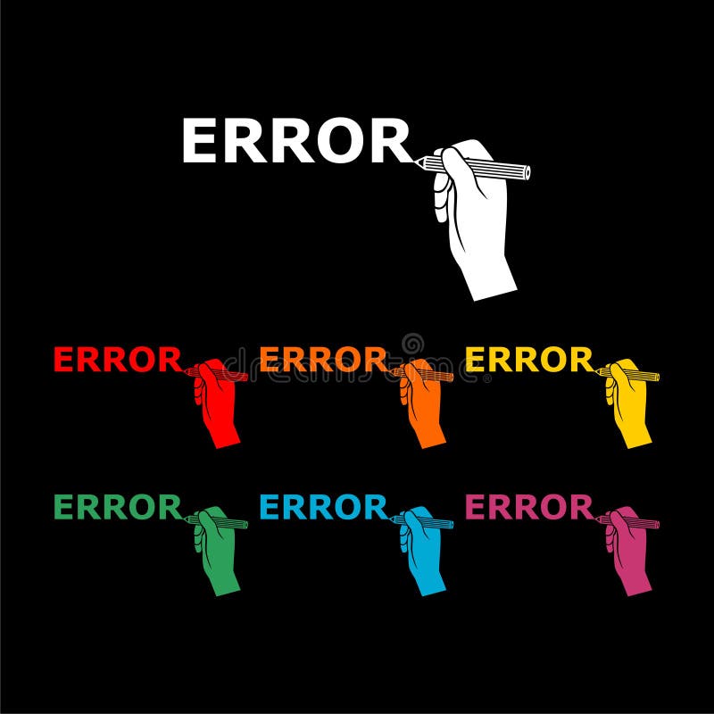 Symbol of Word ERROR Isolated on Black Background Stock Illustration ...