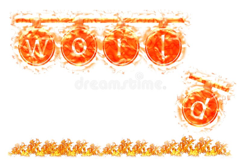 The World Burns Slowly. Banner Stock Illustration - Illustration of ...