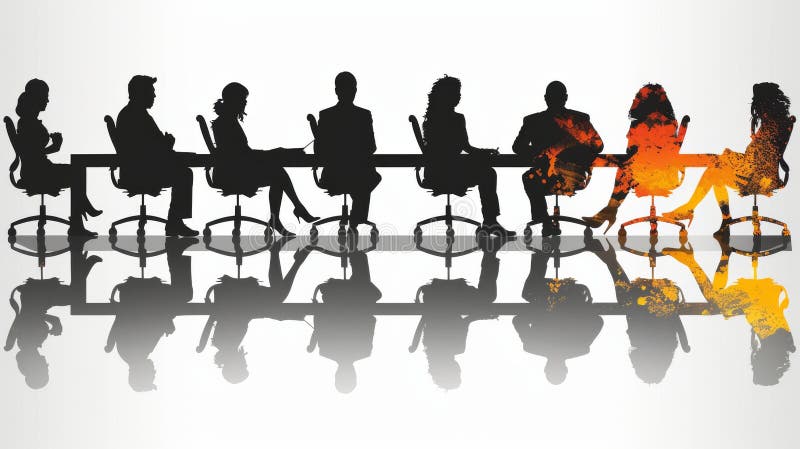 Symbol of Workers at Negotiating Table, Modern Illustration of ...