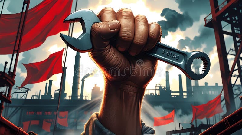Symbol of Workers& X27; Strength and Solidarity Stock Illustration ...