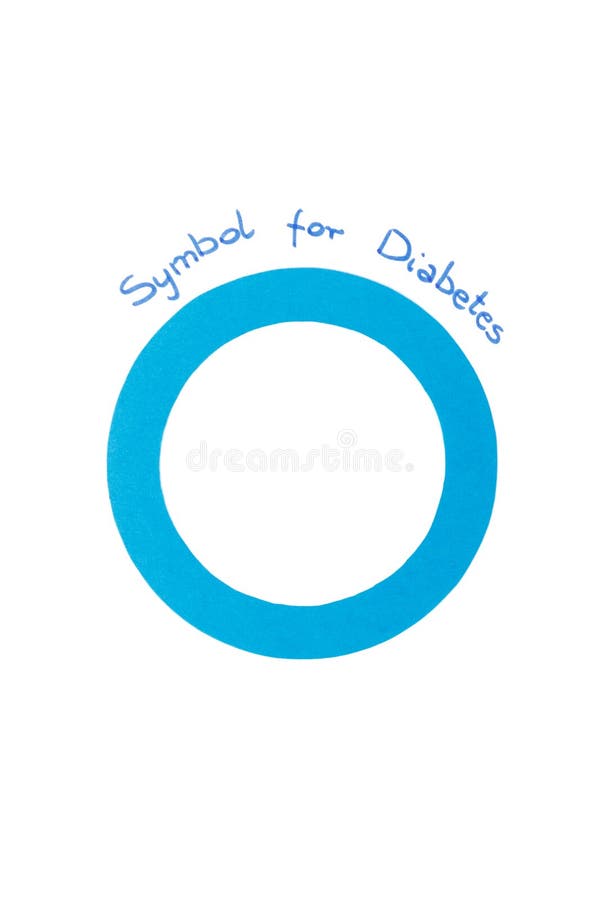 Blue Circle Paper White Background Symbol World Diabetes Day Stock ...