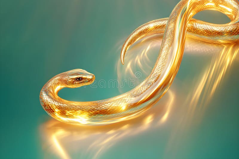 Symbol of the Year Featuring a Shiny Reflective Emerald Green Snake ...