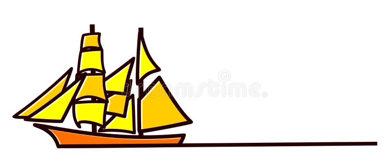 Symbol of the Yellow Sailing Vessel. Stock Vector - Illustration of ...