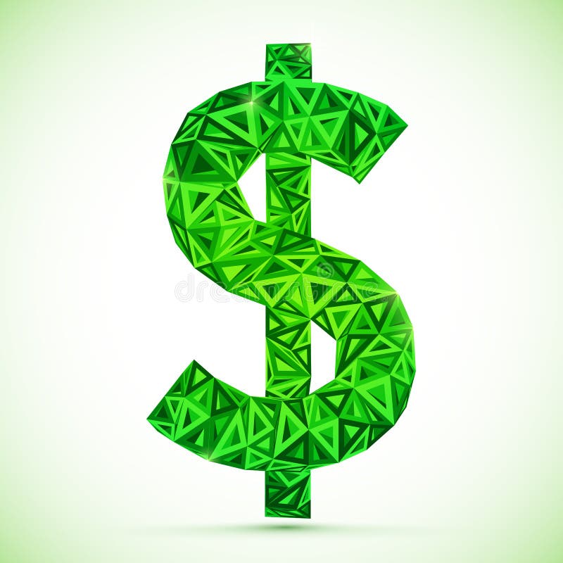 Symbole Abstrait Vert Du Dollar De Vecteur De Triangles Illustration de ...