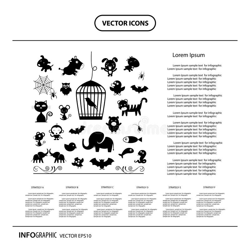 Symbole Animal Sur Le Fond Blanc Illustration de Vecteur - Illustration ...