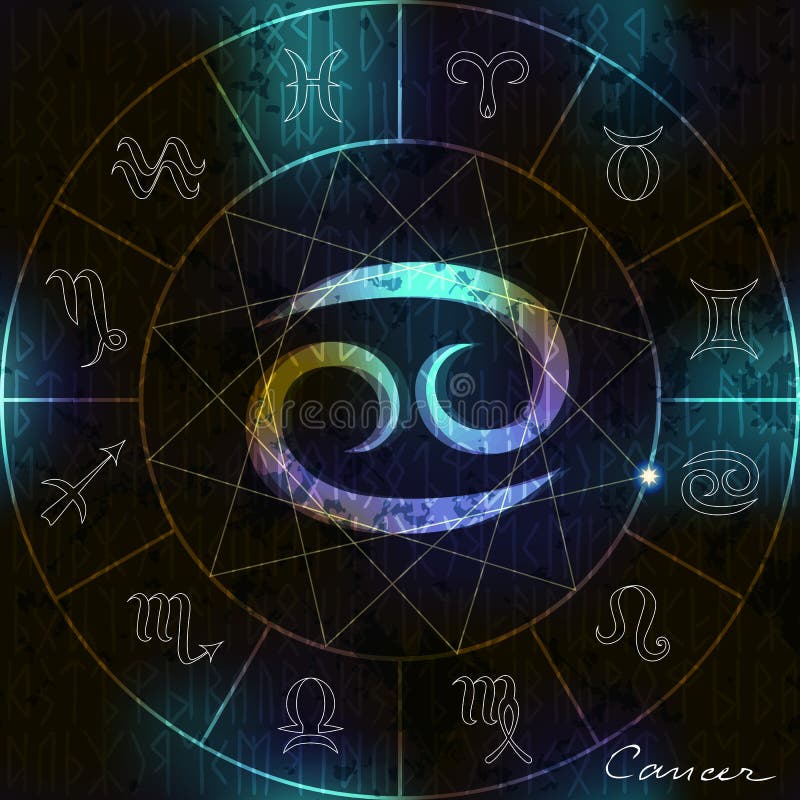 Symbole Astrologique De Cancer Stock Illustrations, Vecteurs, & Clipart ...