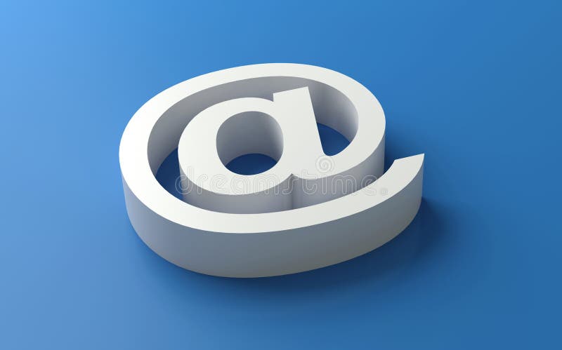 Symbole Blanc De L'email 3d Illustration Stock - Illustration du bureau ...