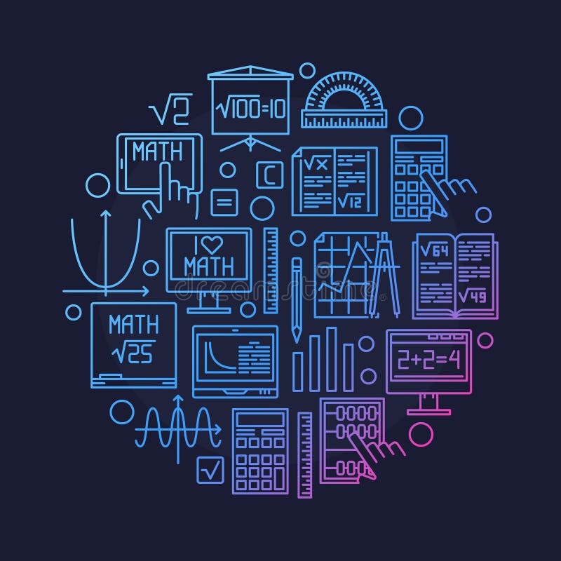 Symbole Coloré Rond De Maths Illustration de Vecteur - Illustration du ...