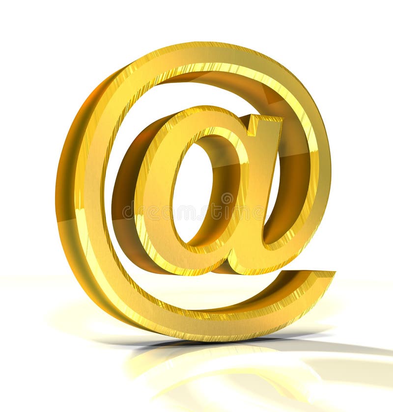 Symbole d'or de l'email 3d illustration stock. Illustration du abstrait ...