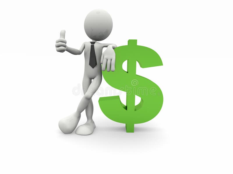 Homme D'affaires En 3D Et Le Symbole Du Dollar Illustration Stock ...